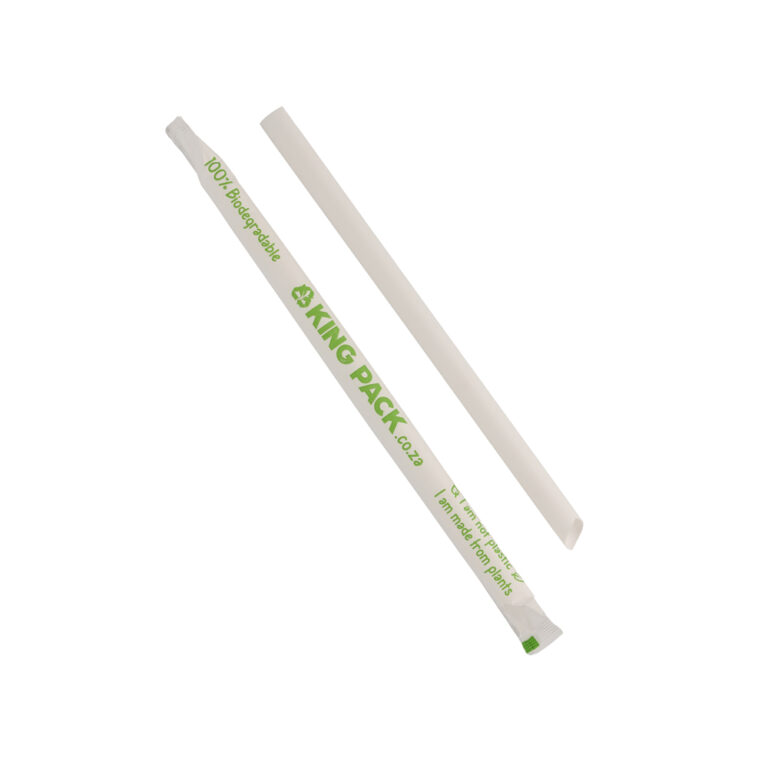 Compostable PLA 12mm x 210mm King Pack BioStraw (100) - King Cup
